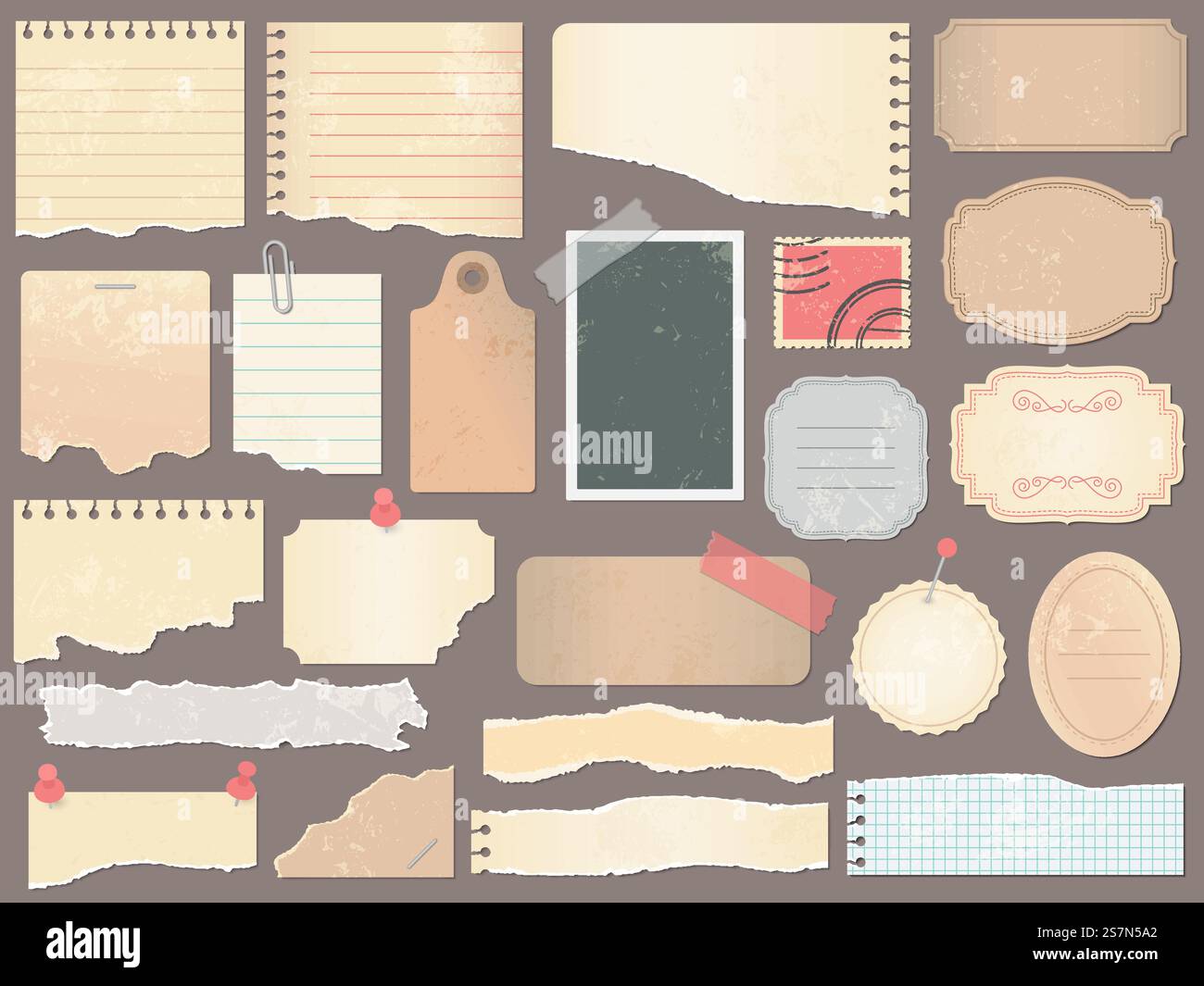 Scrapbook papers. Vintage scrapbooking paper, retro scraps pages and ...