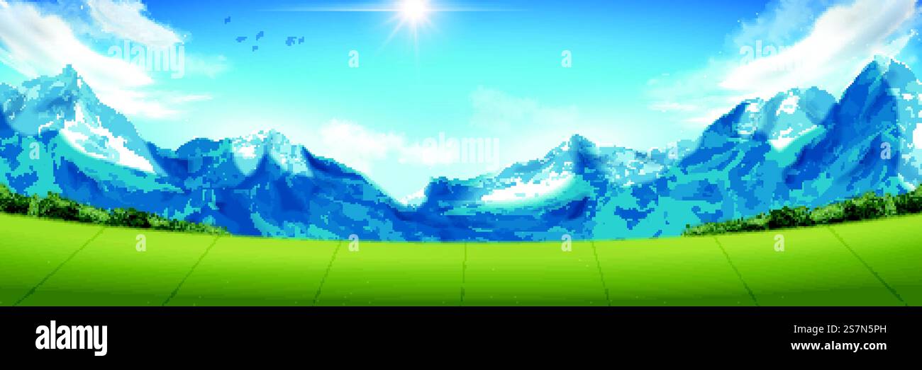 Spectacular snow mountain scenery, landscape orientation with ...