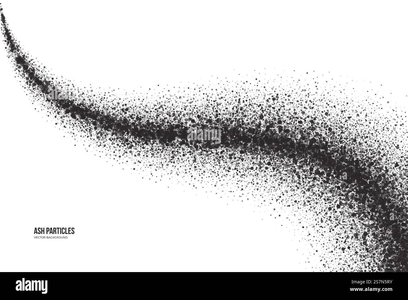 Abstract Grunge Background Dark Gray Ash Particles On White. Vector ...