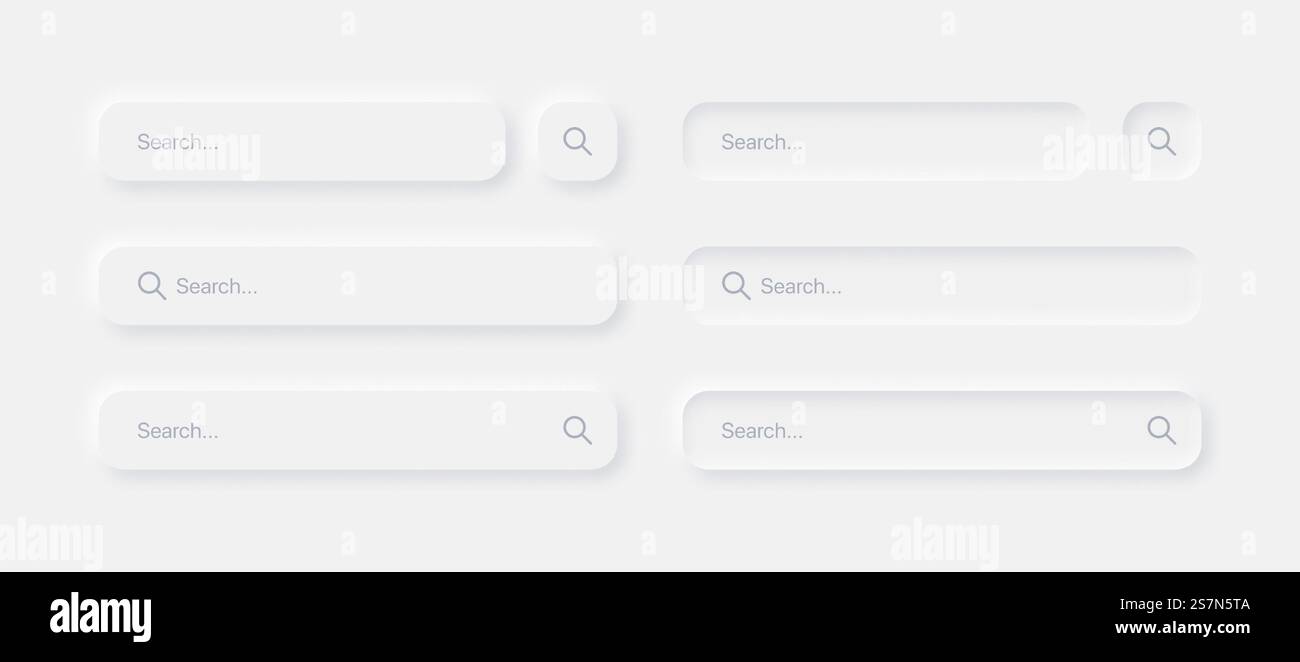 Search Bars In Different Variants UI Neumorphism Light Version Vector ...