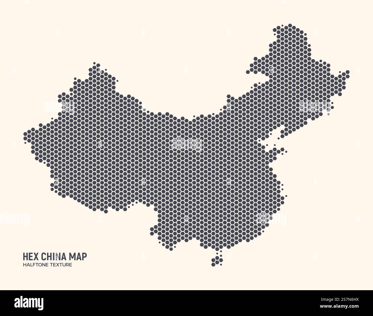 Hex China Map Vector Isolated On Light Background. Hexagonal Halftone ...