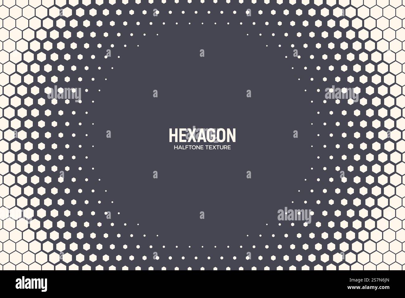 Hexagonal Halftone Texture Frame Geometric Technology Abstract Background. Hexagon Vector ...