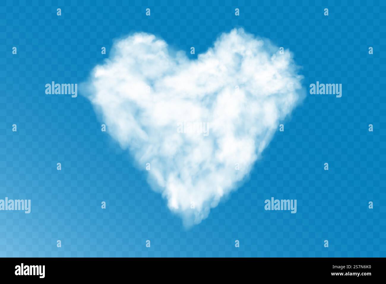 Vector realistic cumulus cloud heart on transparent background ...