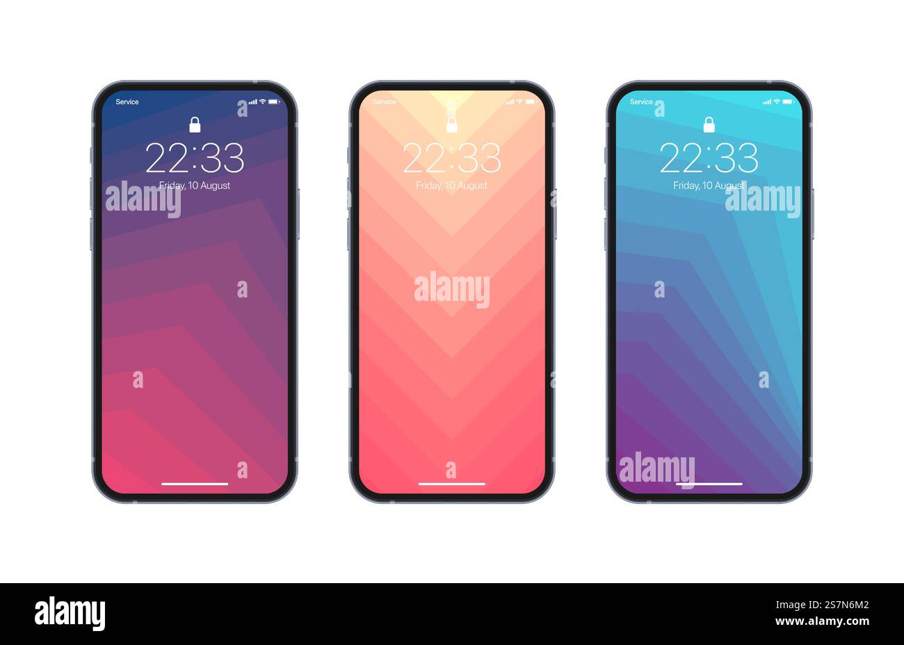 Photorealistic Iphone Screen With Different Variations Of Vivid ...