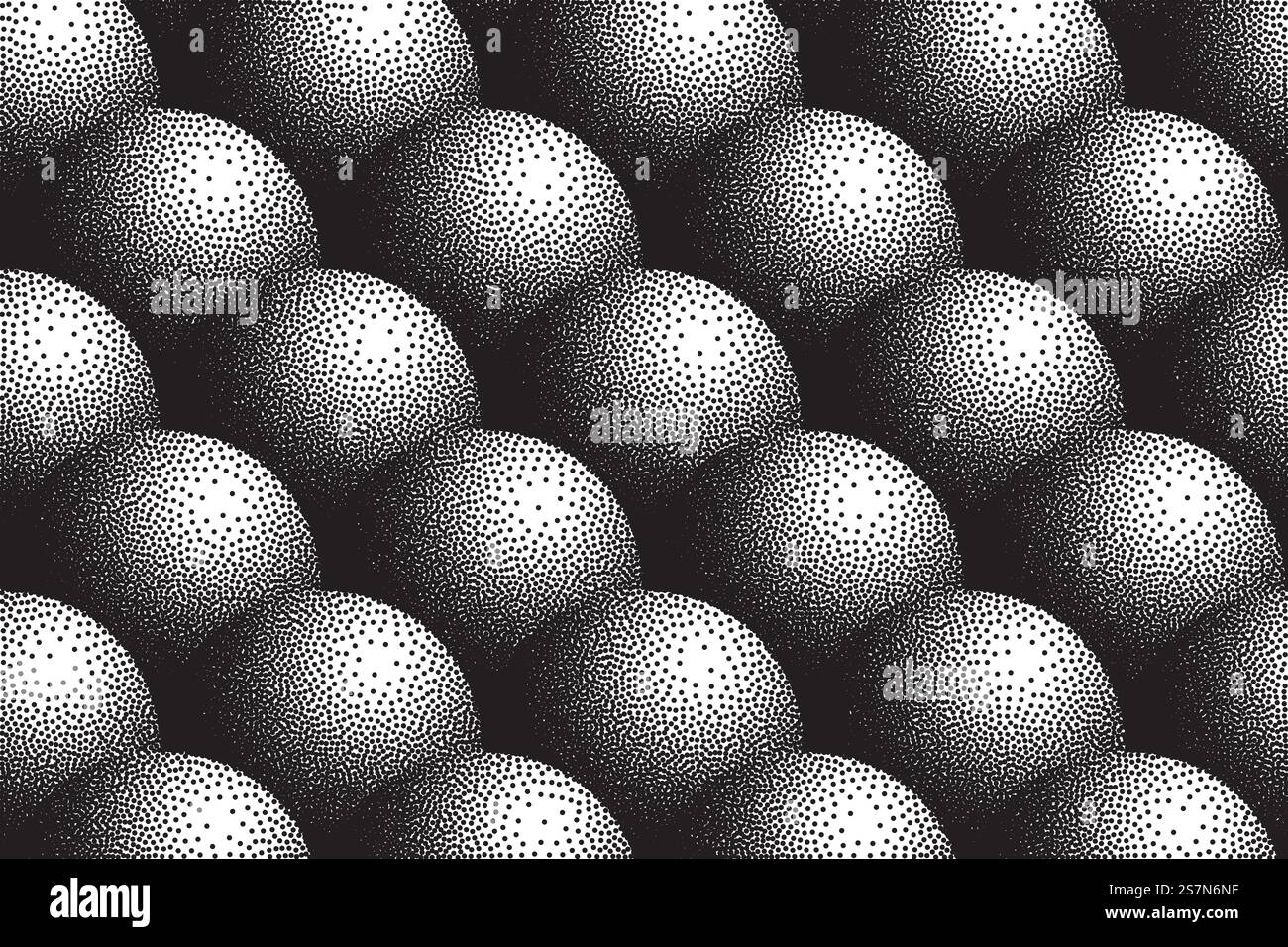 Hand Drawn Dotwork 3D Spheres Pattern Abstract Retro Background. Vector ...