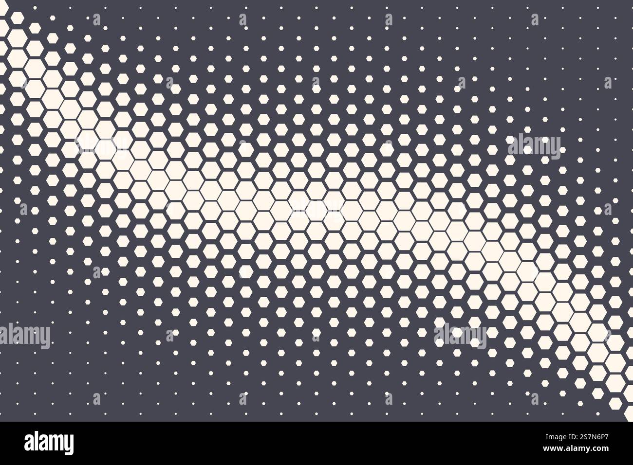 Geometric Halftone Hexagonal Pattern Oscillation Wave Abstract Background. Hexagon Vector ...