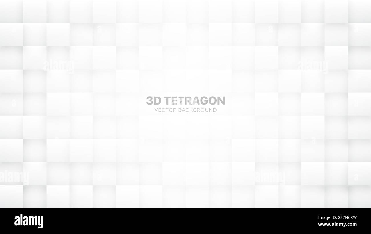 3D Vector Tetragonal Blocks White Abstract Background. Science ...