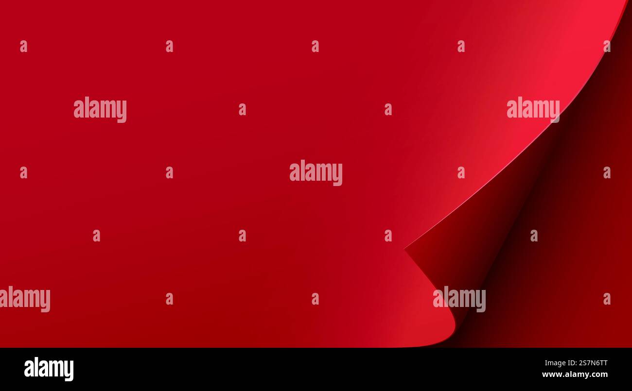 Red paper sheet with curled corner Stock Vector Image & Art - Alamy