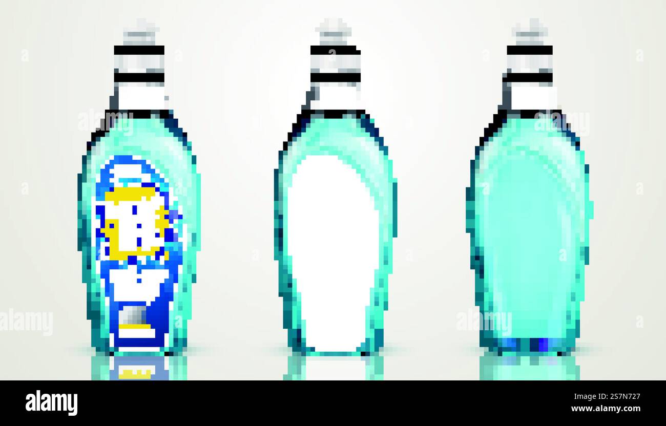 Dish soap container design, dishwashing detergent bottles in 3d ...