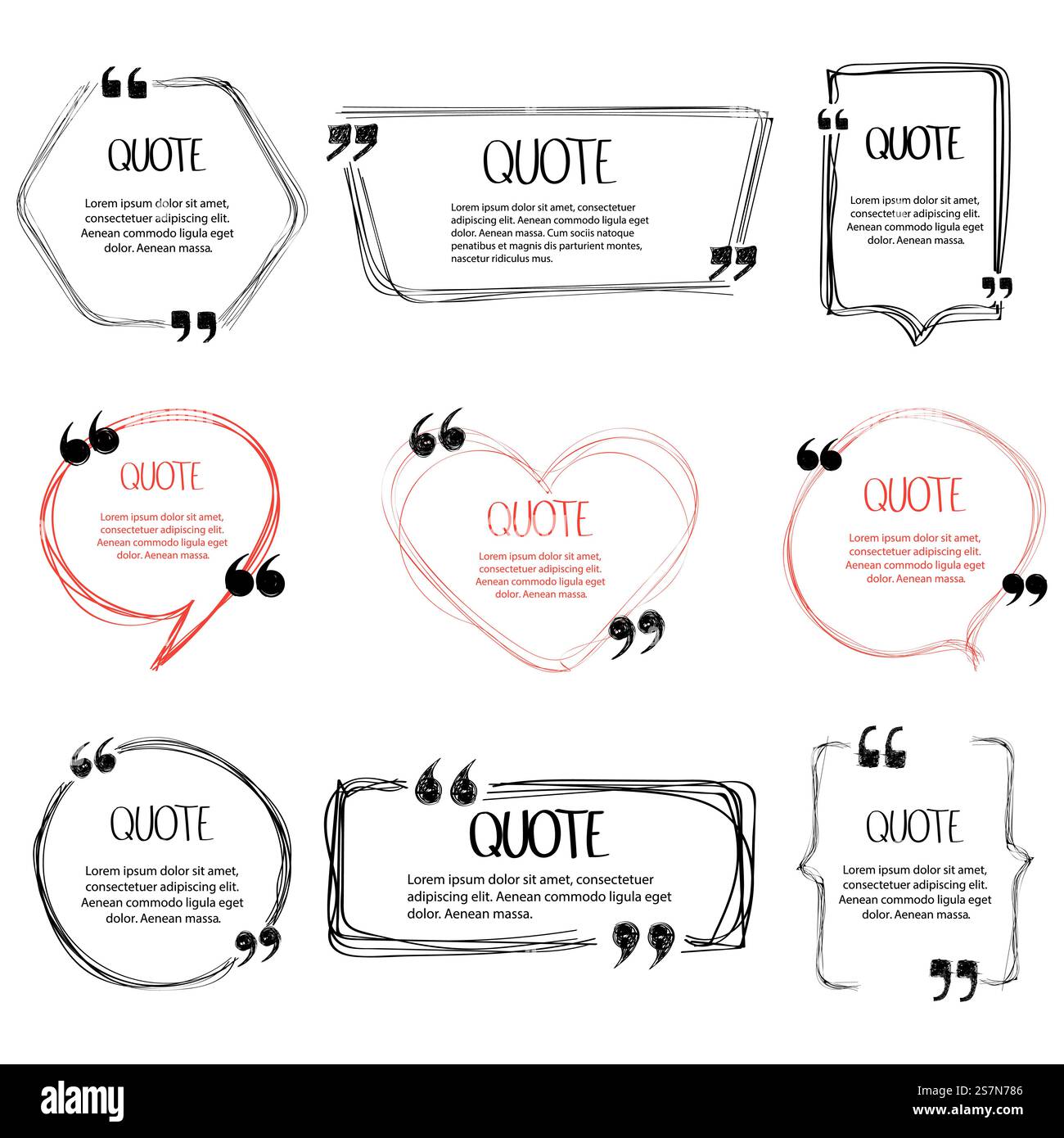 HAND DRAWN QUOTE TEMPLATE COLLECTION. Grunge hand drawn marker blank ...