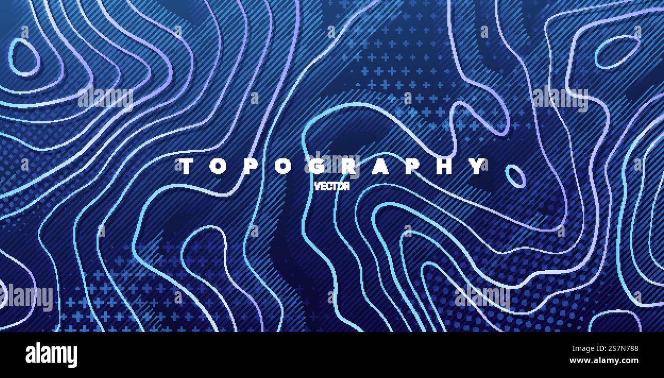 Abstract blue background with topography relief Stock Vector Image ...