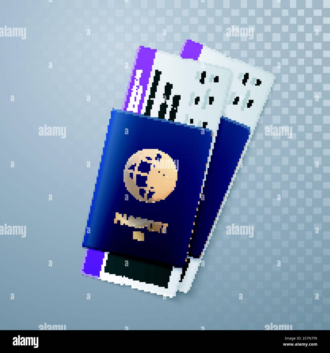 International passports with flight boarding passes isolated on ...