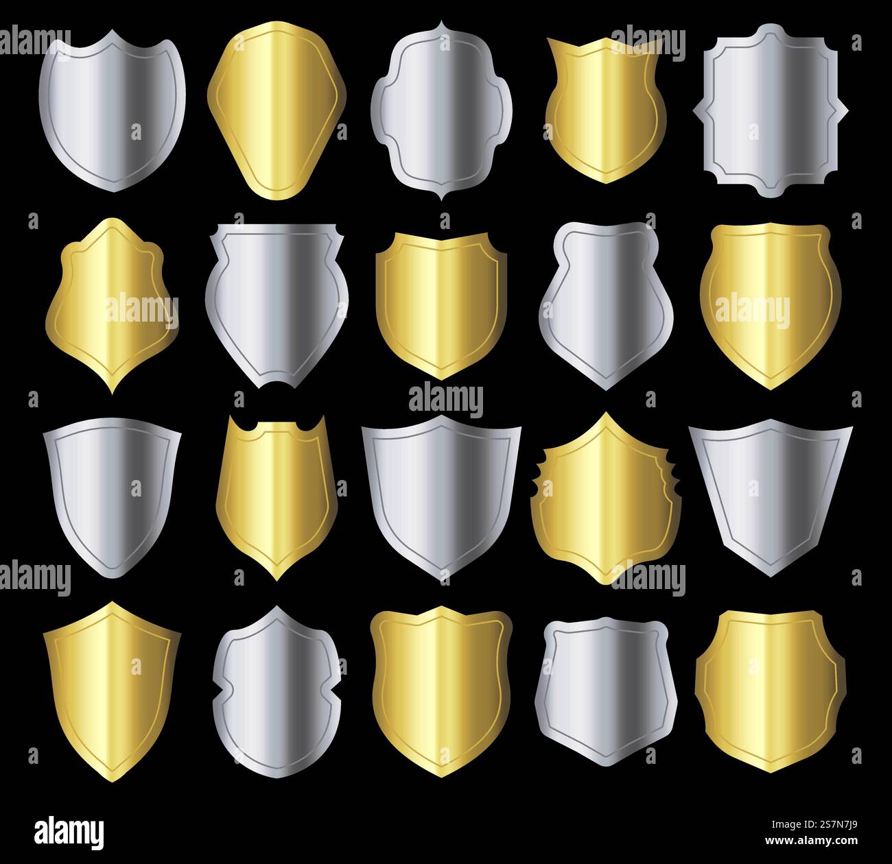 Shield silhouette retro crests frame hi-res stock photography and ...