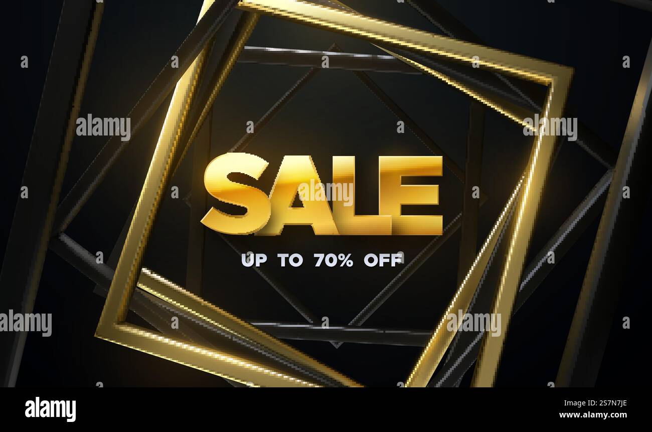Sale banner design. Vector 3d illustration of promotional ads poster ...