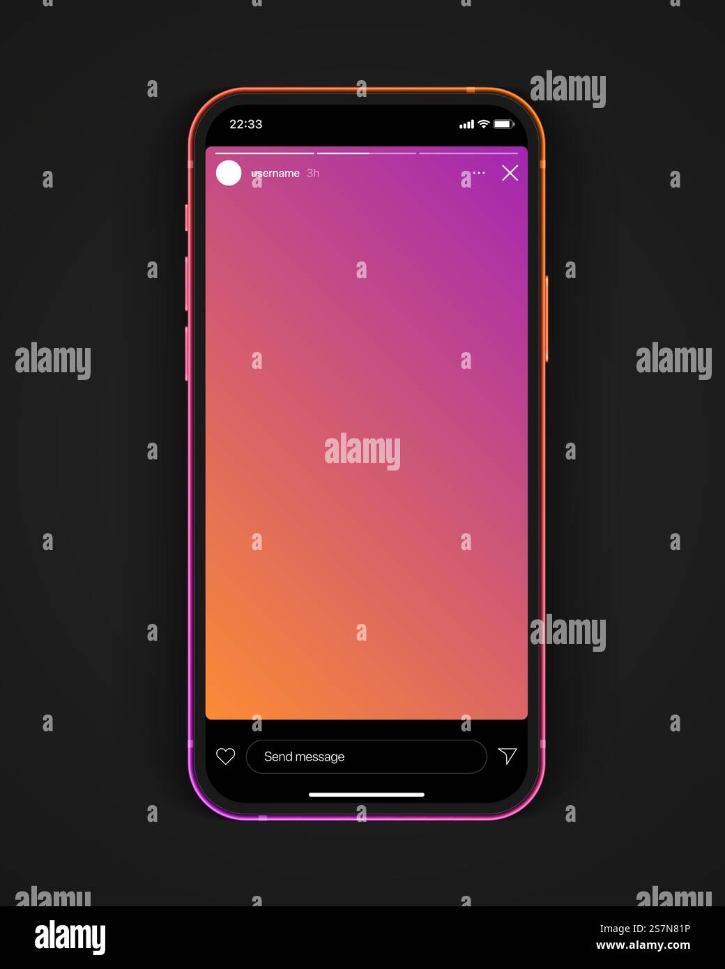 Social Media Network Stories Vivid Gradient Background On Iphone Screen ...