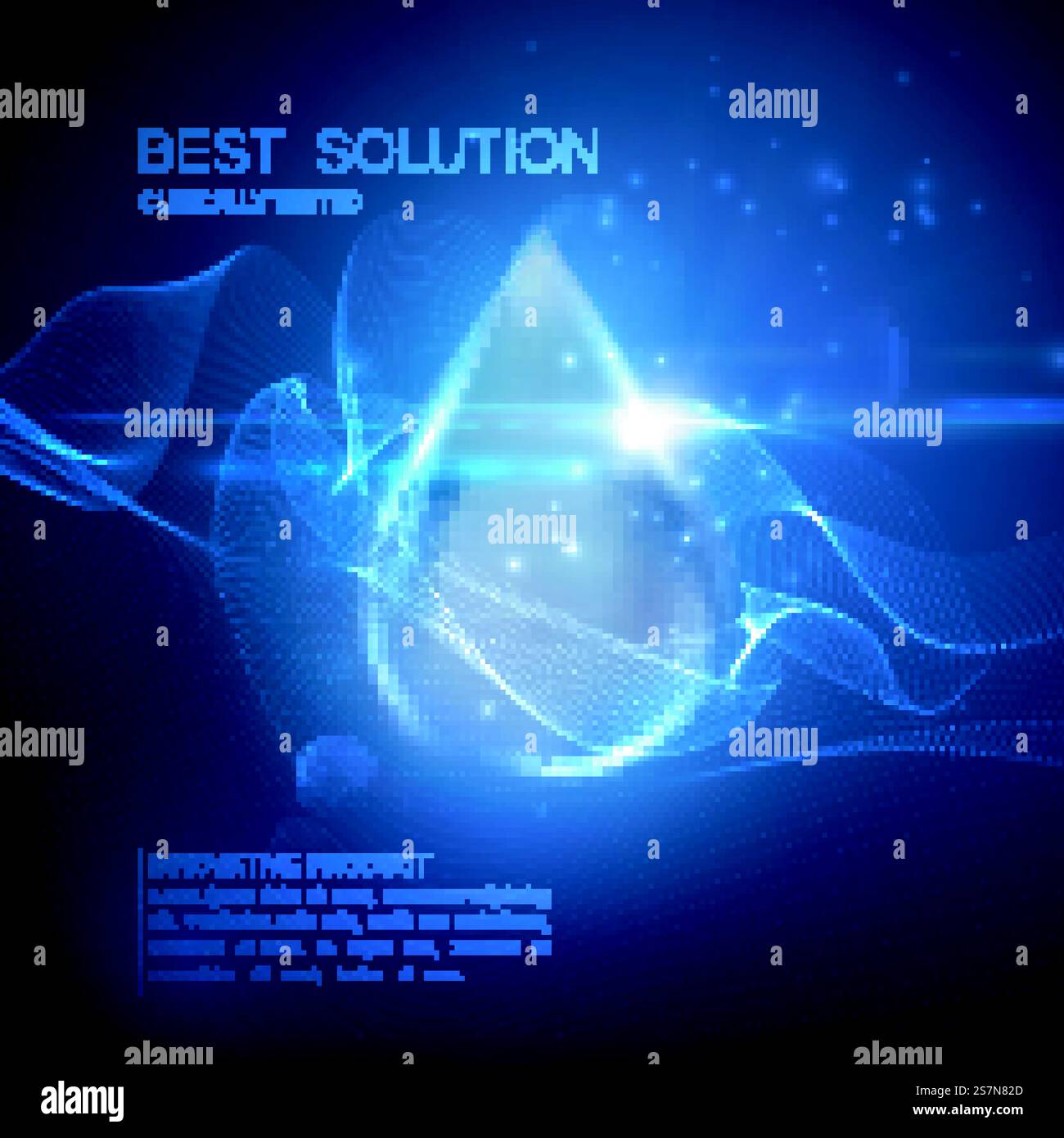 Glowing blue droplet with wavy shaped particles Stock Vector Image ...