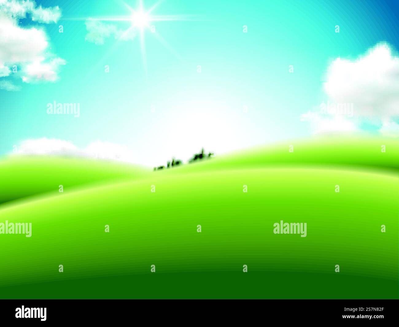 realistic open fields illustration, can be used as background, 3d ...