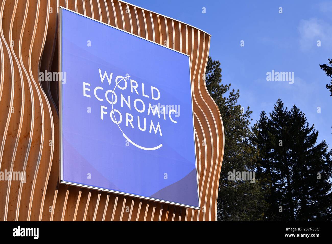 Davos, Switzerland. 19th Jan, 2025. The logo of the World Economic ...