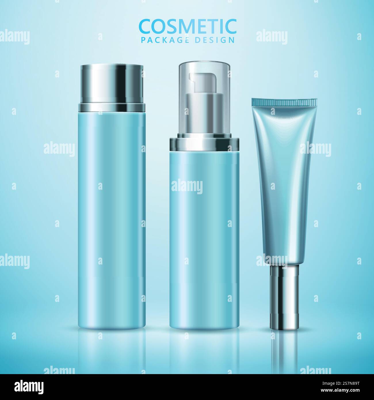 Cosmetic package design set, blank cosmetic containers mockup for ...