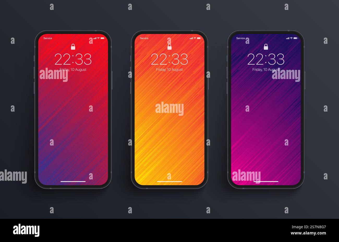 Photorealistic Iphone Screen With Different Variations Of Vivid Colors ...