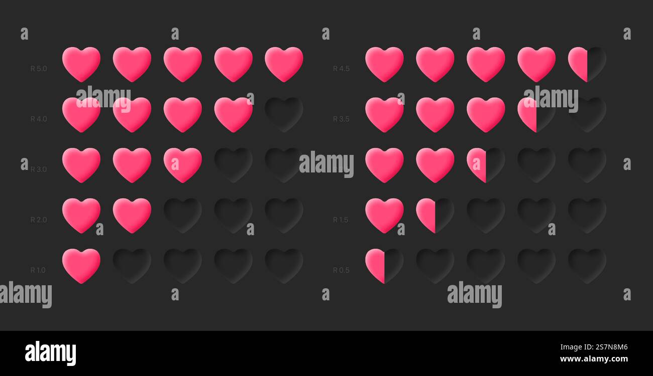 Neumorphic UI UX Design Elements 3D Vector Life Health Bar Rating ...