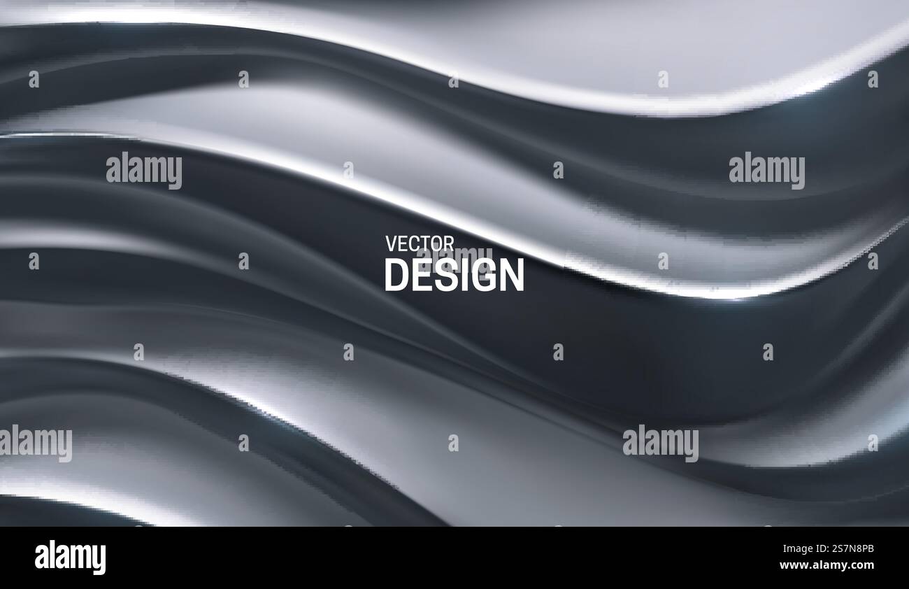 Abstract luxury background with wavy silver relief Stock Vector Image ...