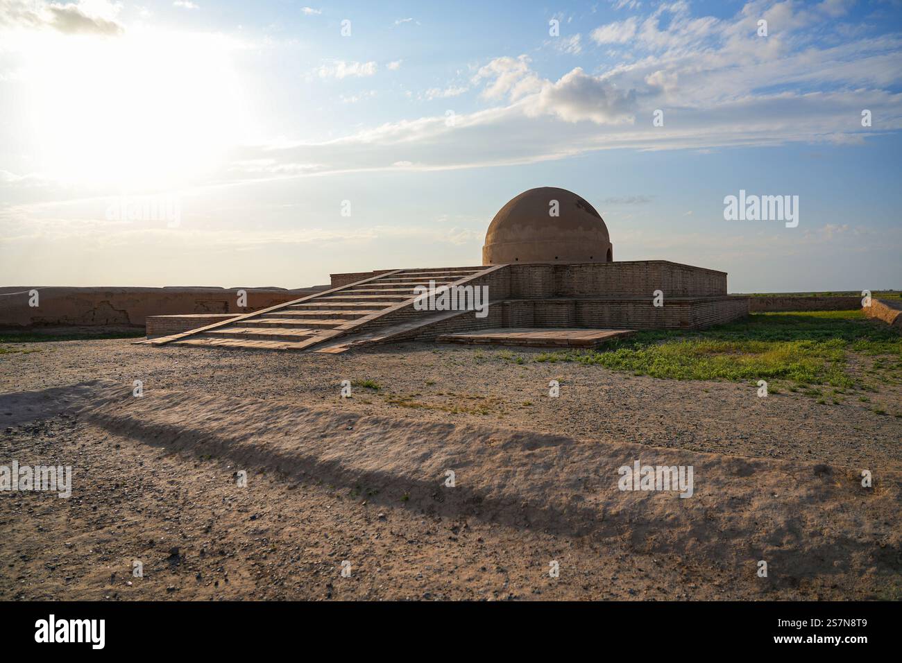 Stupa of Fayaz Tepe, a Buddhist archaeological site in the Termez oasis ...