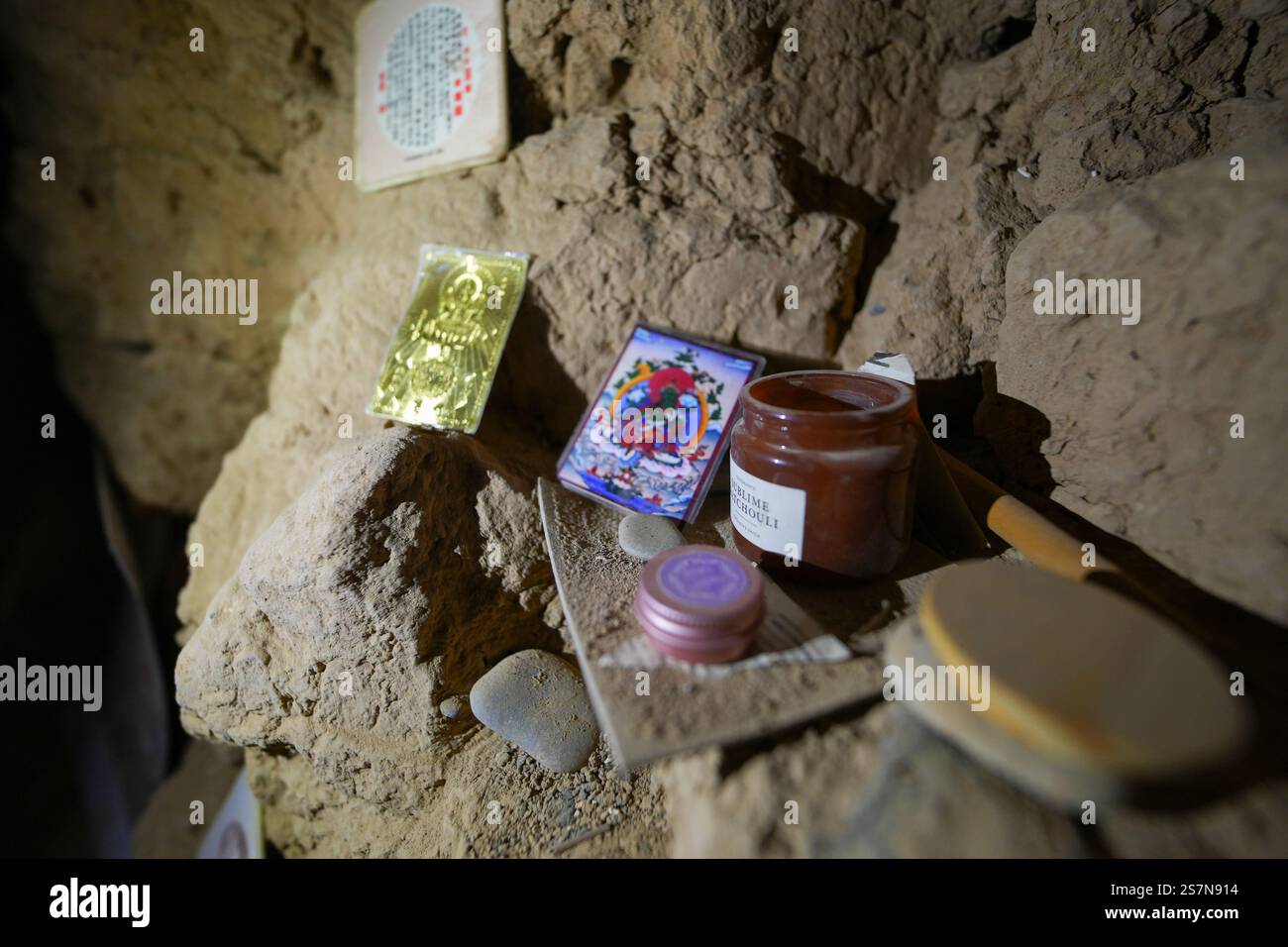 Offerings in the stupa of Fayaz Tepe, a Buddhist archaeological site in ...
