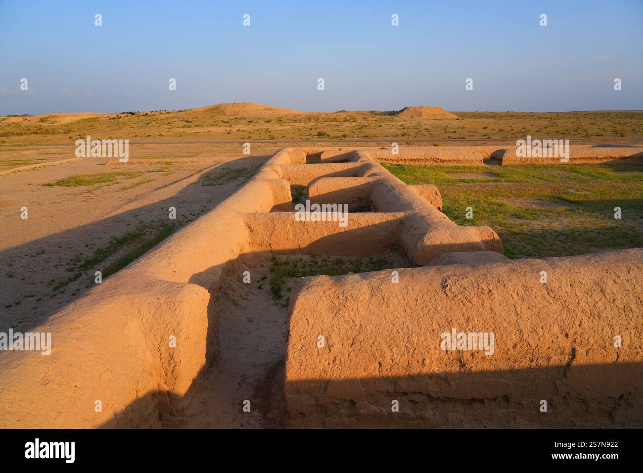 Remains of the monks' rooms of the Fayaz Tepe monastery, a Buddhist ...