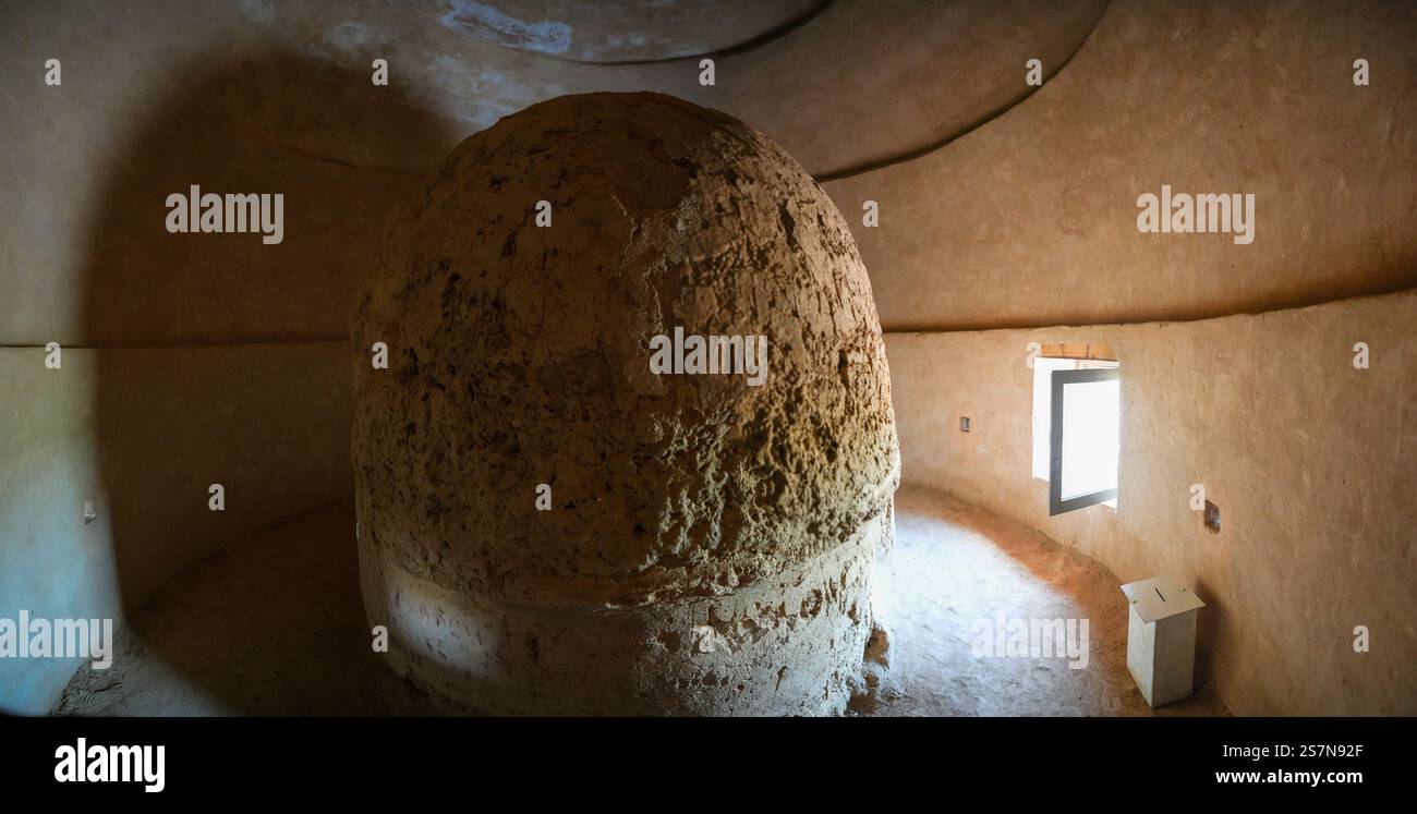 Interior of the stupa of Fayaz Tepe, a Buddhist archaeological site in ...