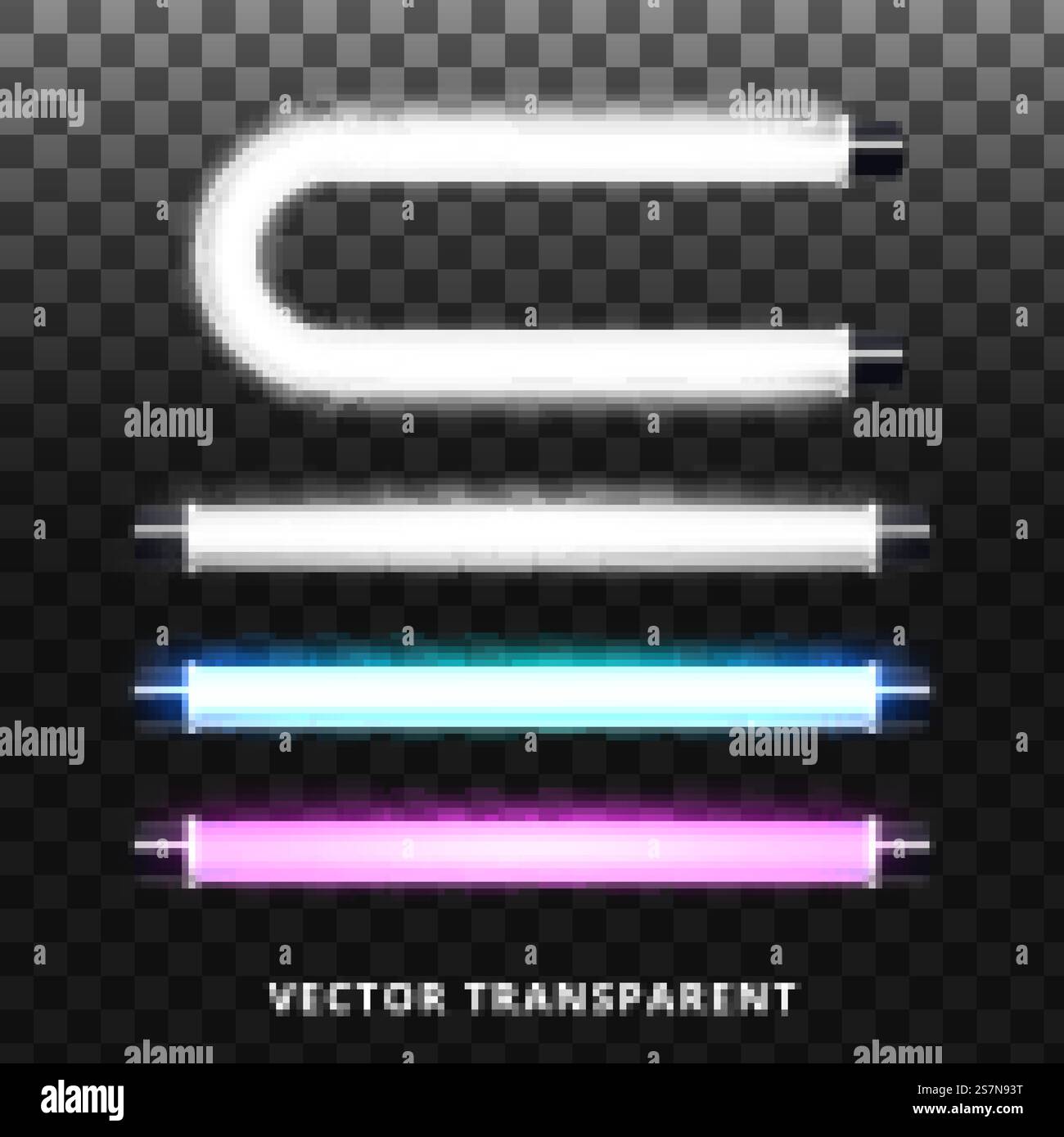 3d realistic vector long luminescence fluorescent energy saving lamp ...