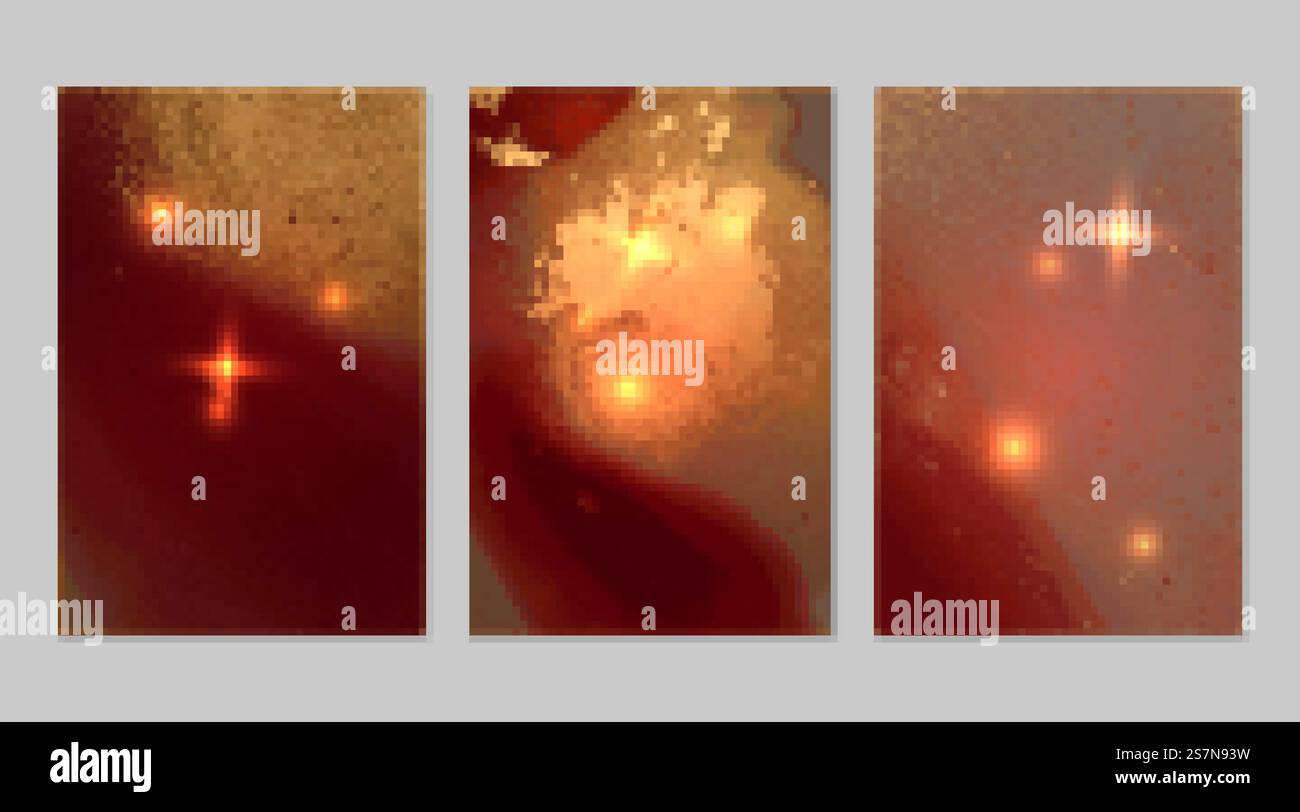 Set of gold and dark red textures of geode and sparkles, alcohol ink ...