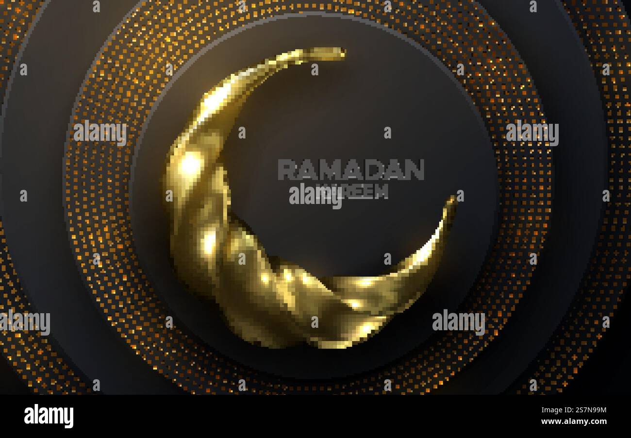 Islamic crescent on black Stock Vector Images - Alamy