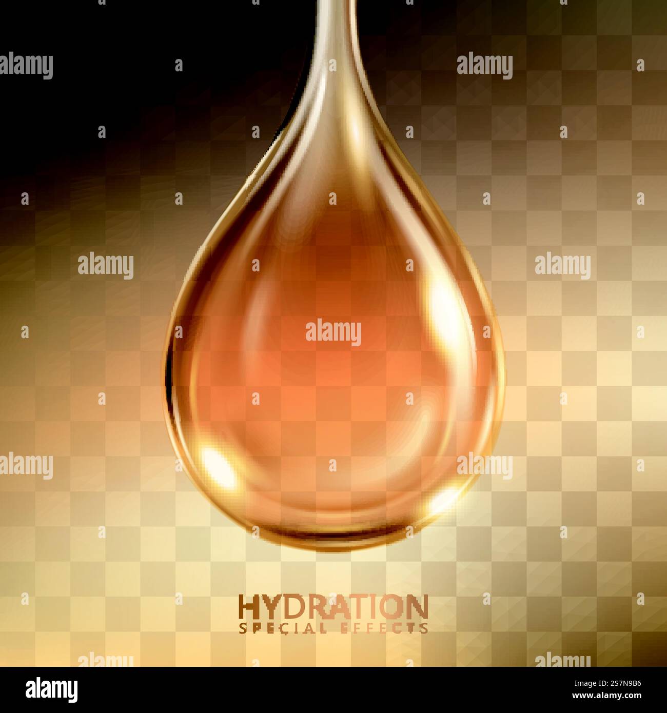 Hydration oil effect, closeup look at cosmetic oil texture isolated on ...