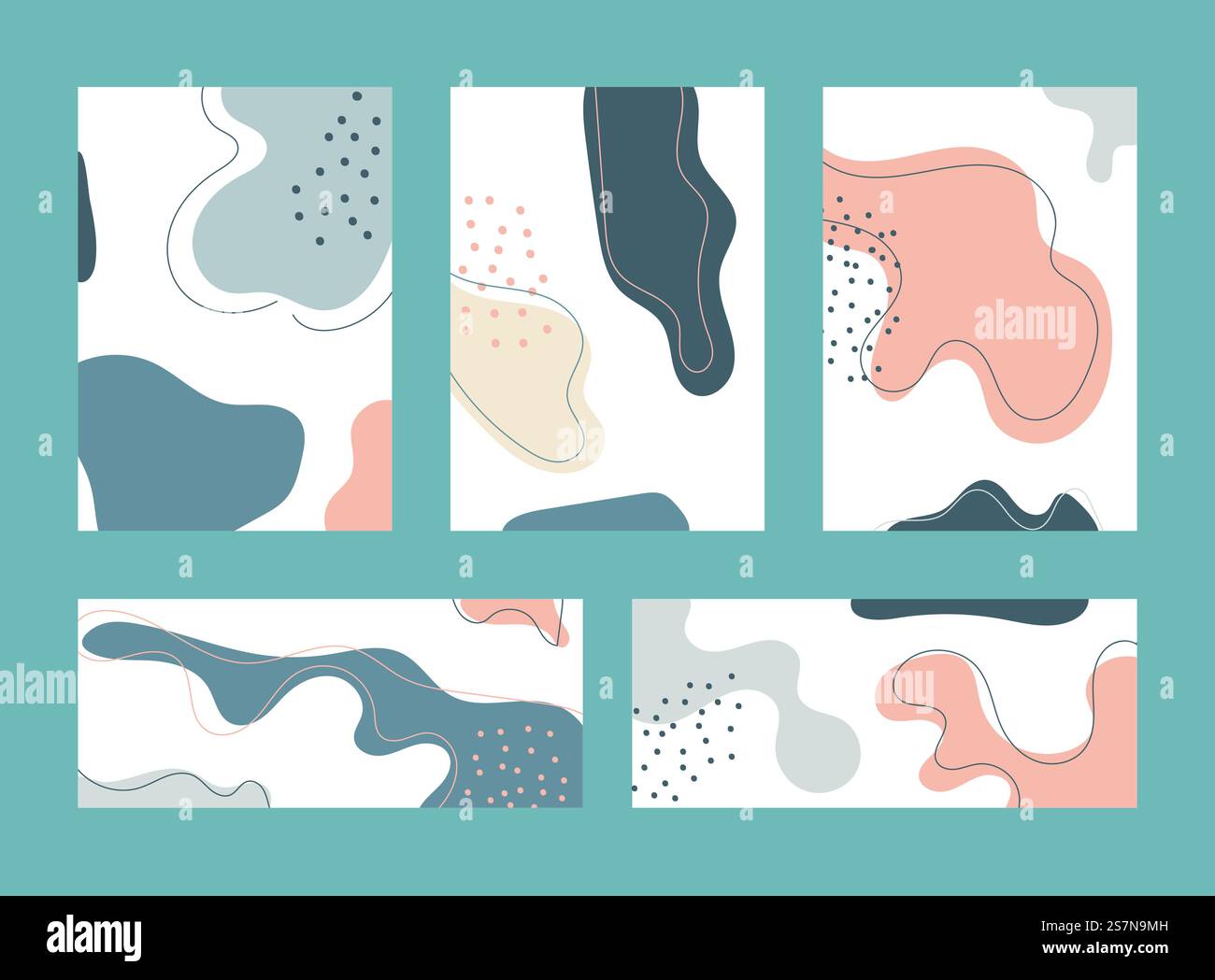 Set of cover brochure and banner web template background. organic shape ...