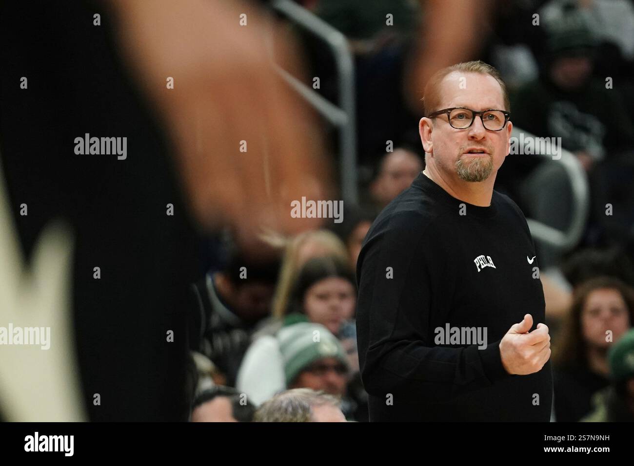 Philadelphia 76ers head coach Nick Nurse gestures from the sideline ...