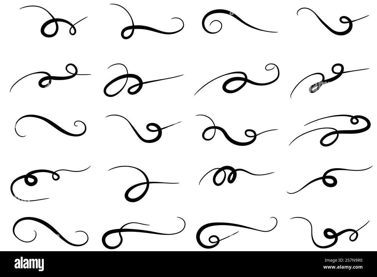 Set of hand drawn flourish elements Stock Vector Image & Art - Alamy