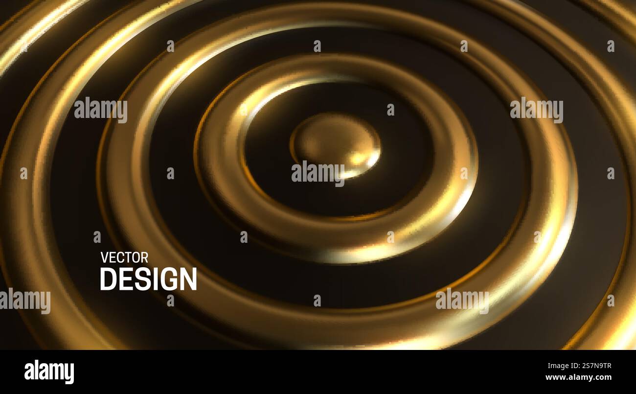 Abstract geometric background with golden concentric rings Stock Vector ...