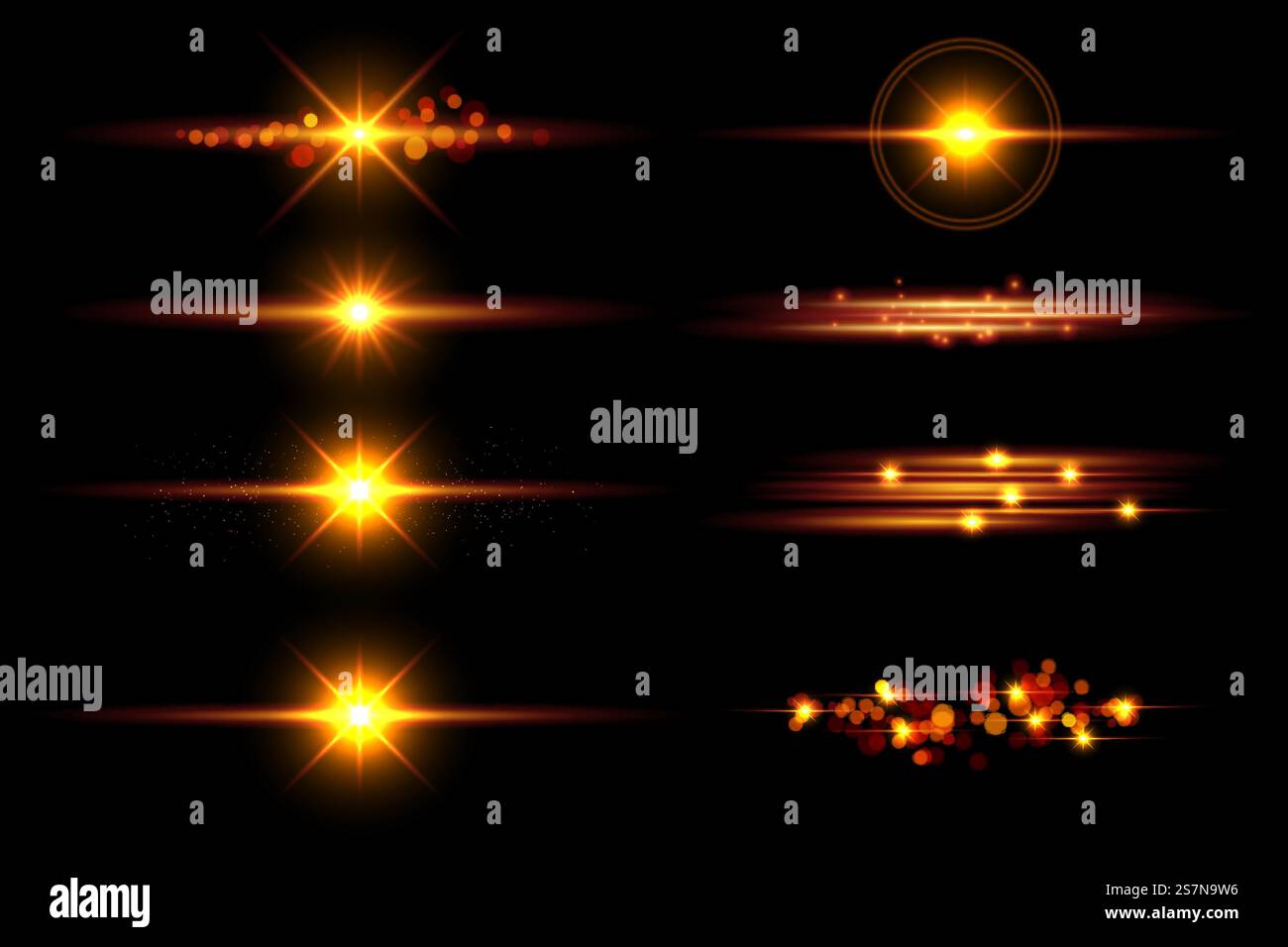 Realistic Lens Flare Elements Collection Stock Vector Image & Art - Alamy