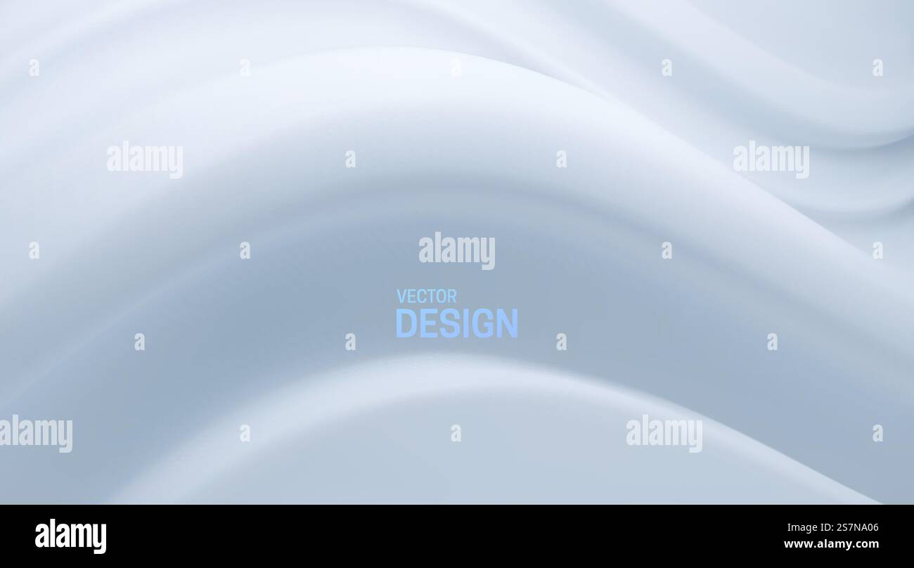 White abstract background. Soft elastic shape backdrop. Vector 3d ...