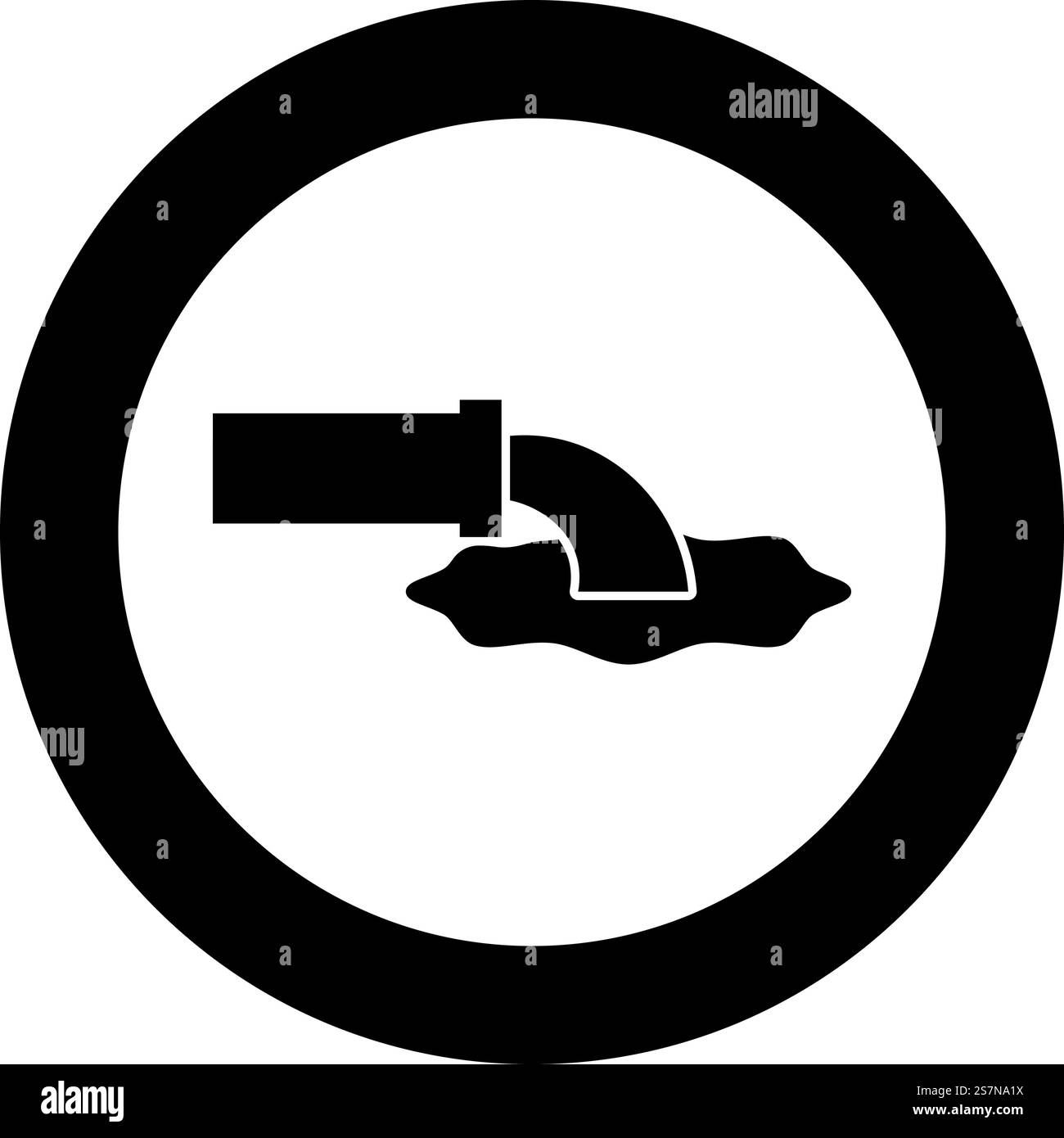 Wastewater fluid is leaking from pipe with water drainage industry to runoff sewer concept ...