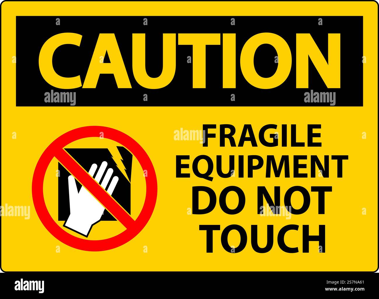 Caution Machine Sign Fragile Equipment, Do Not Touch Stock Vector Image ...