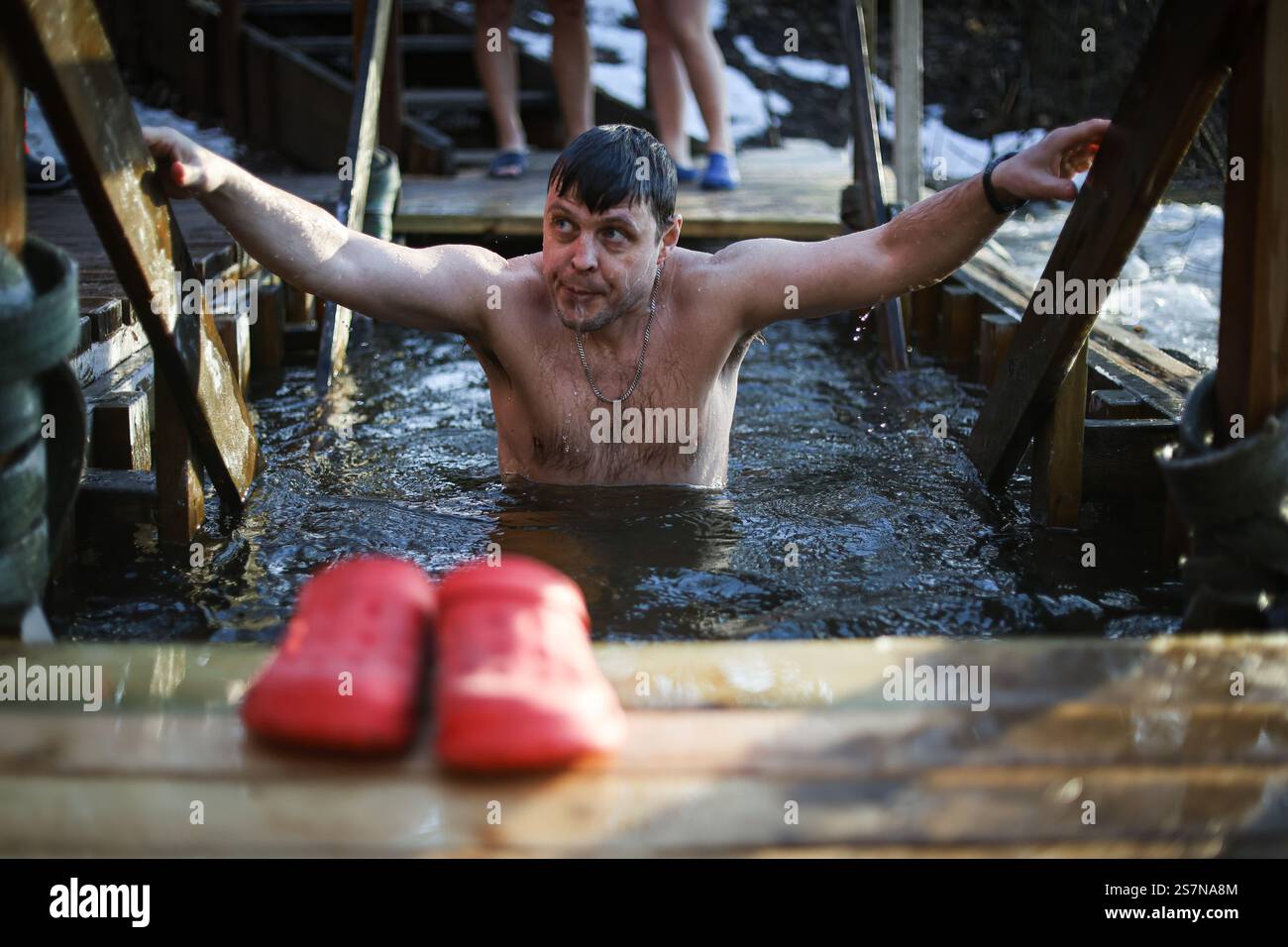 St. Petersburg, Russia. 19th Jan, 2025. A religious man seen during the ...