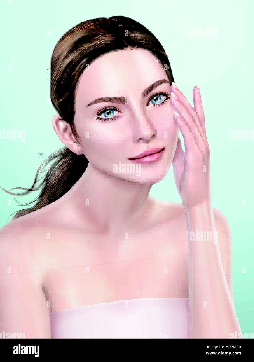 Elegant model portrait, attractive woman for medical or cosmetic ads ...