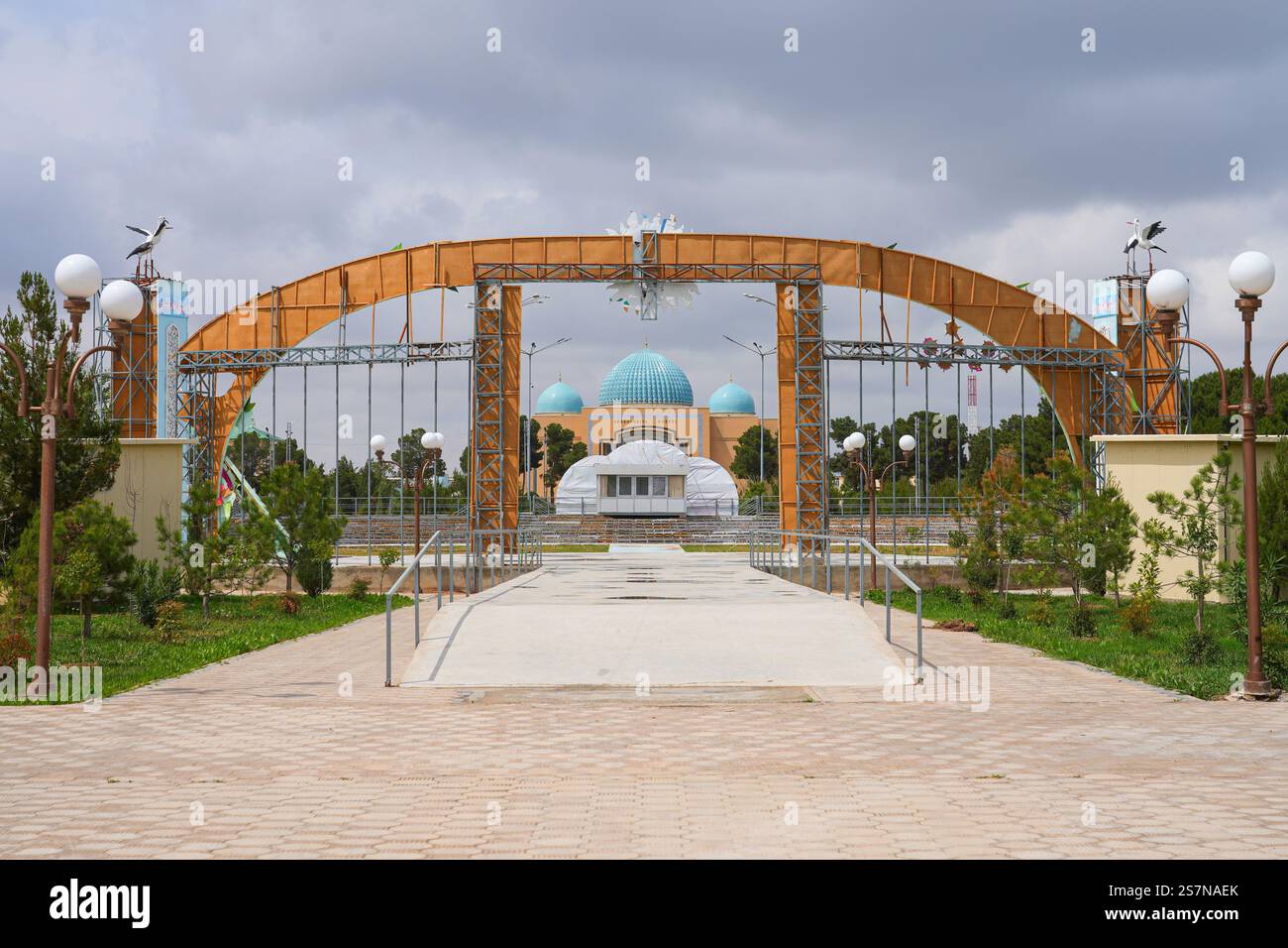 Archaeological Museum of Termez as seen from the Gorodskoy Park in the ...