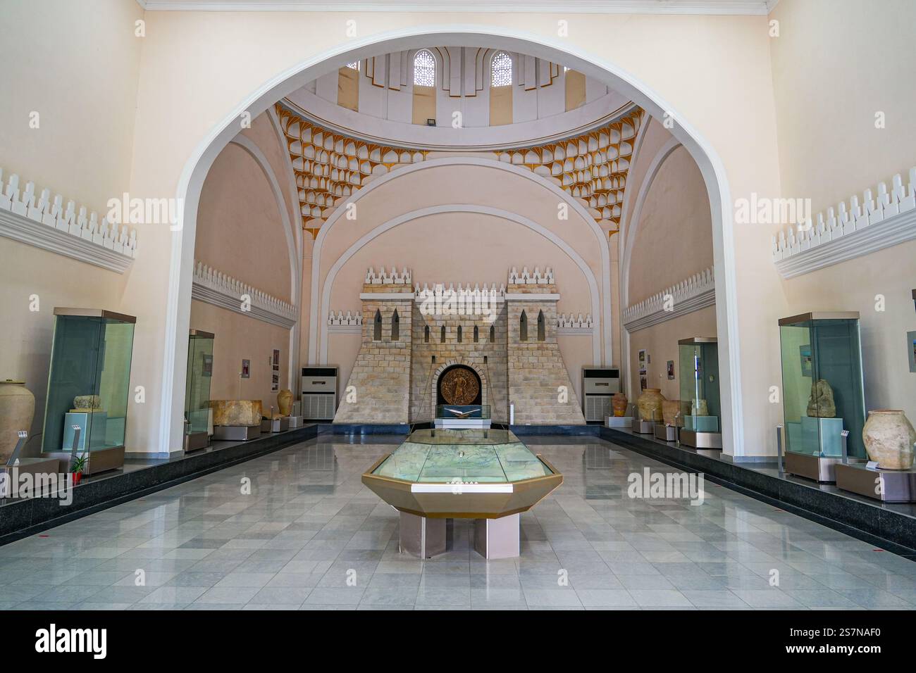 Main lobby of the Archaeological Museum of Termez in the Surxondaryo ...