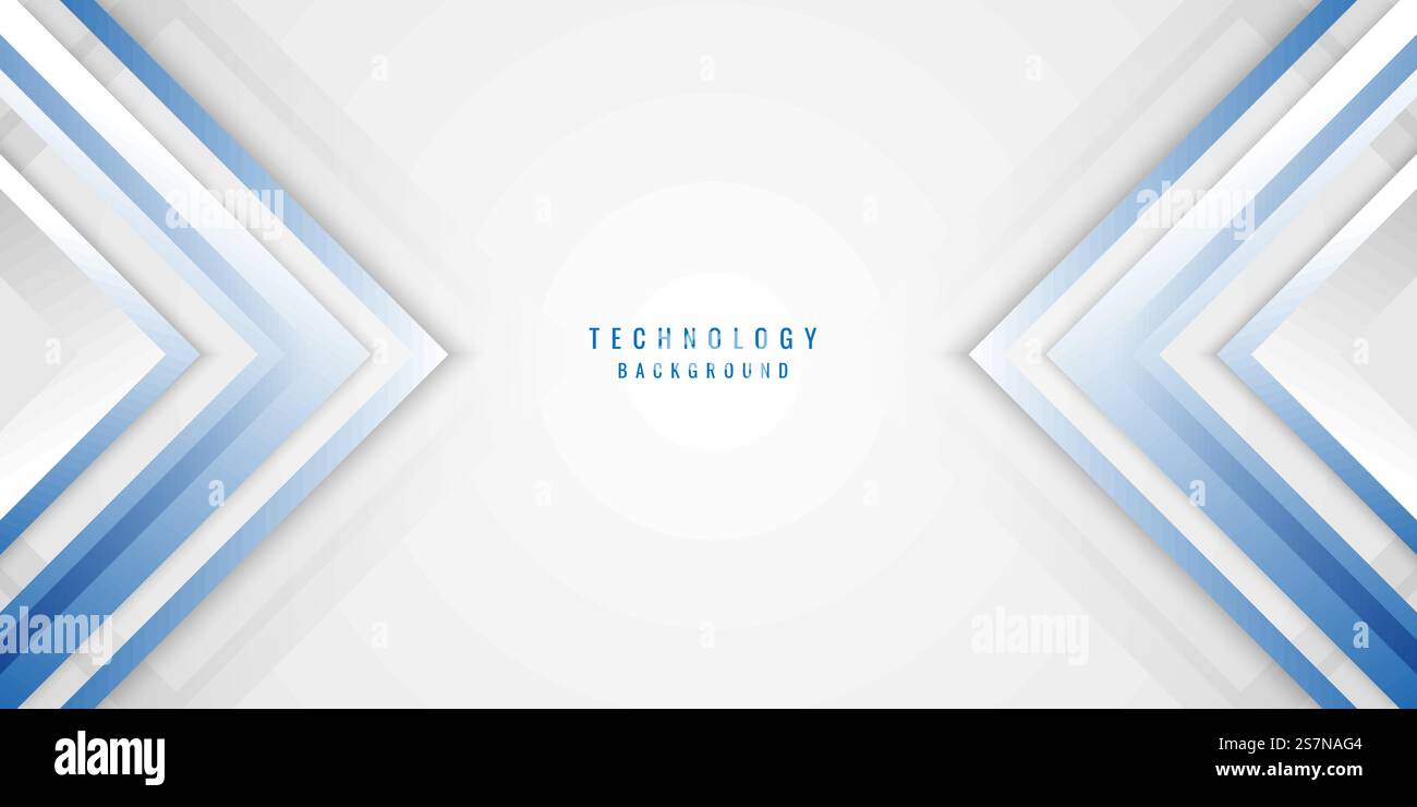 Abstract geometric blue, white and gray arrow shine layer elements ...