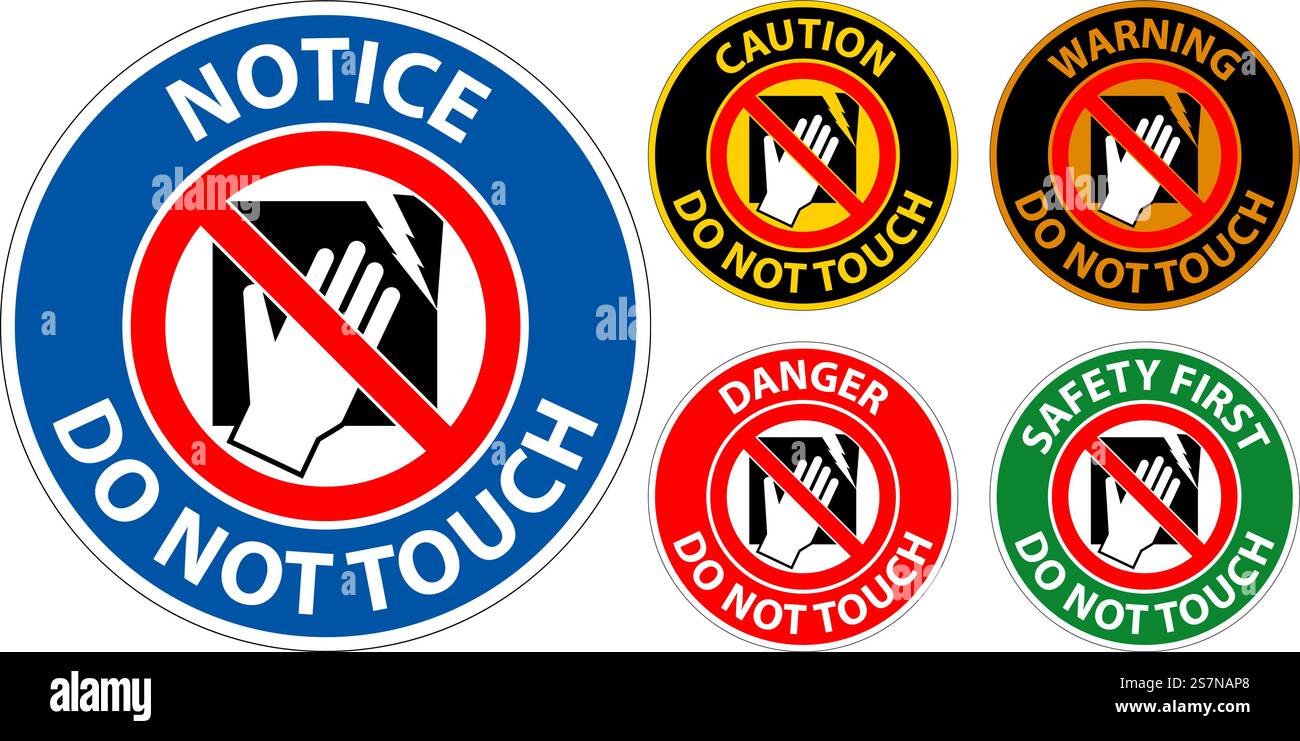 Caution Machine Sign Fragile Equipment, Do Not Touch Stock Vector Image ...