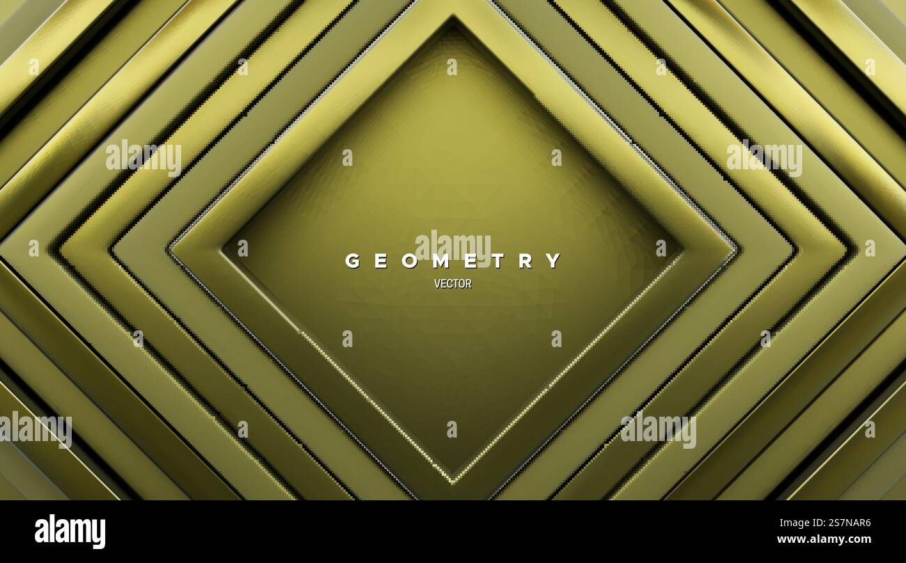 Abstract geometric background. Luxury olive color square frames. Vector ...