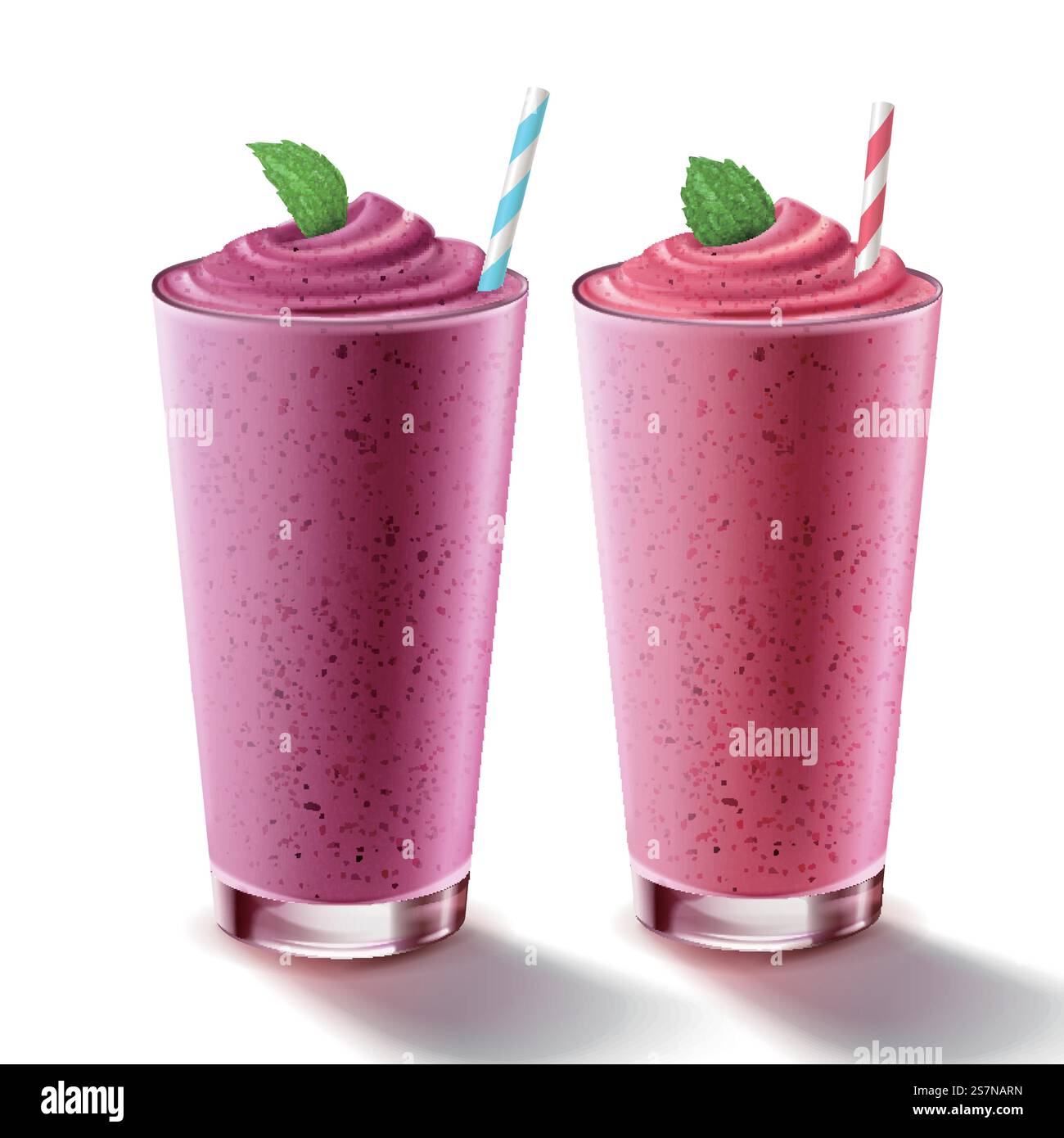 Mix berry smoothie in glass cup in 3d illustration. Mix berry smoothie ...